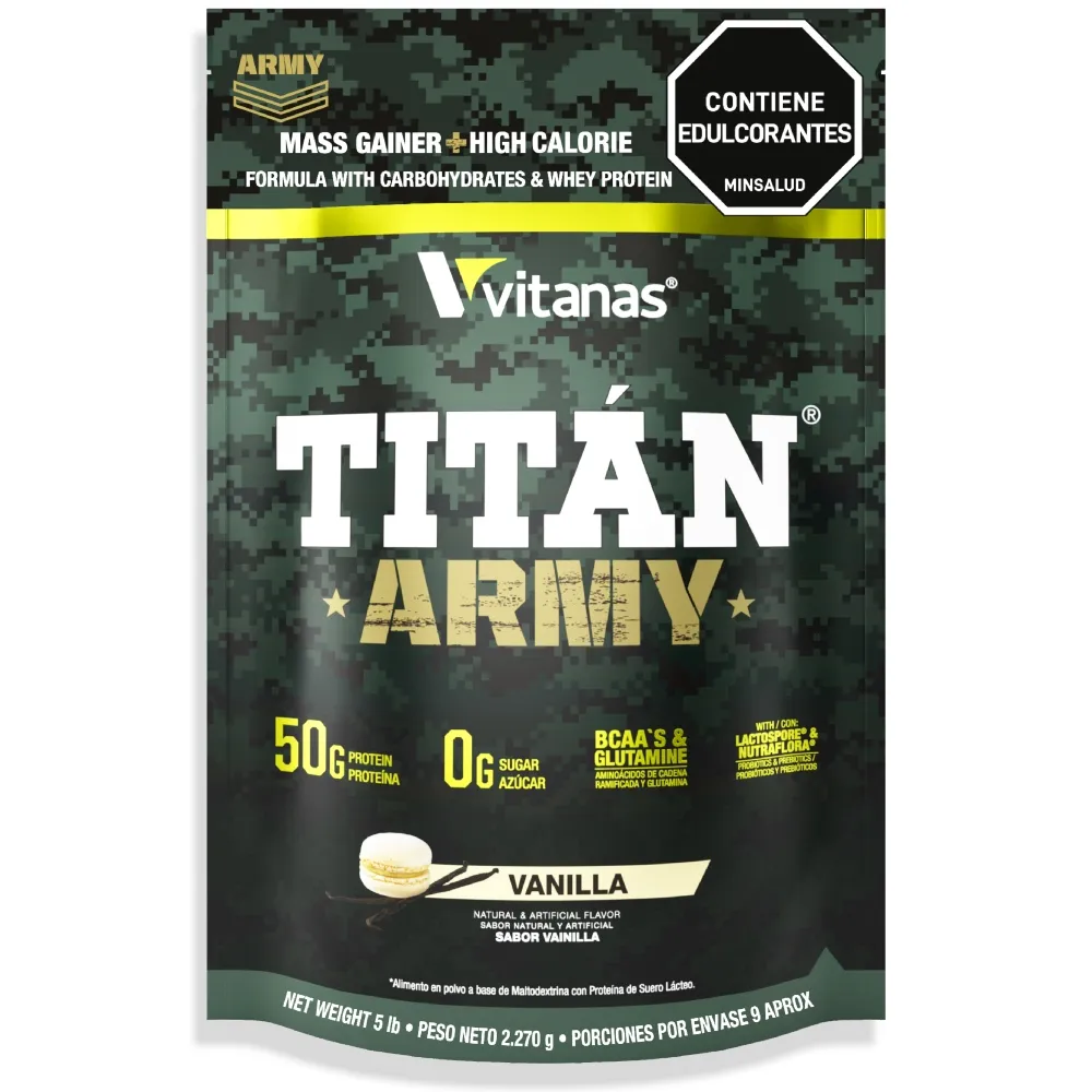 Titan Army: Proteína Hipercalórica para ganar masa muscular x5 lb