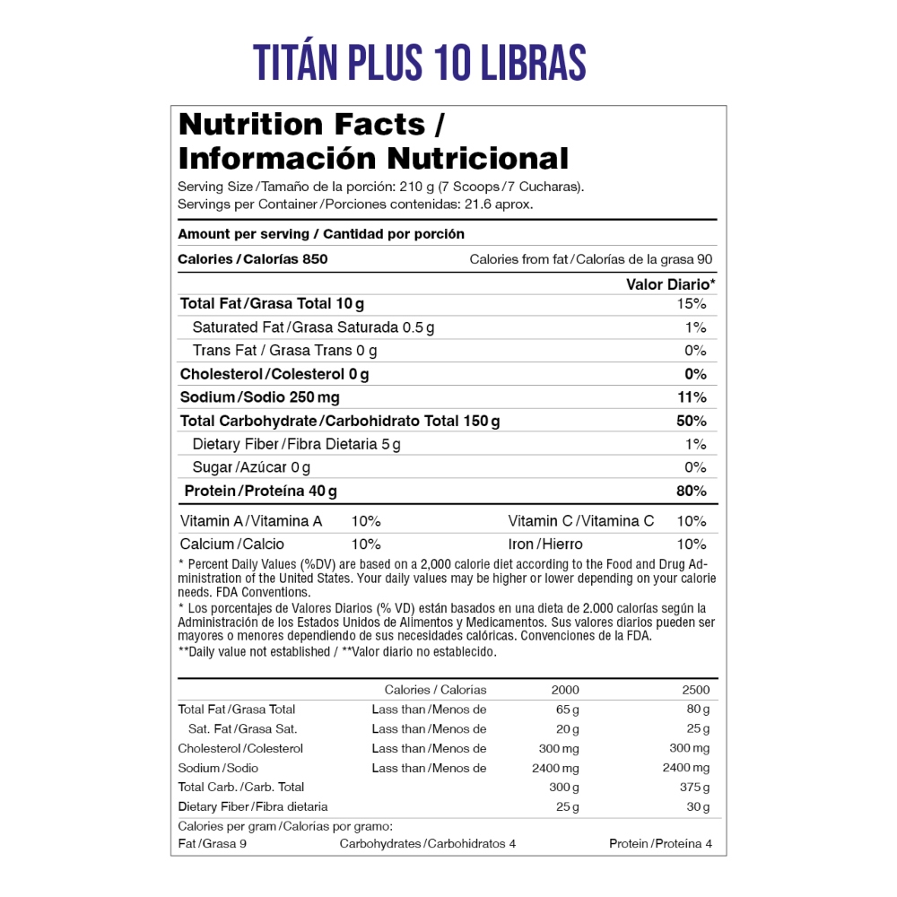 Titan Plus x10 libras | Vitanas